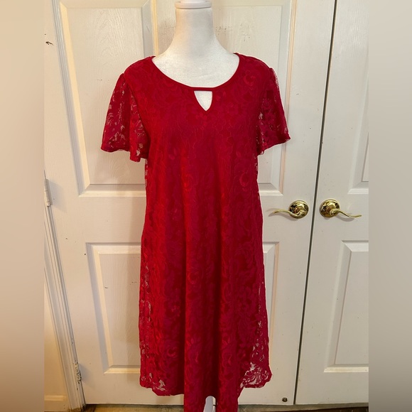 Espresso | Dresses | Nwt Espresso Los Angeles Red Lace Dress Large ...